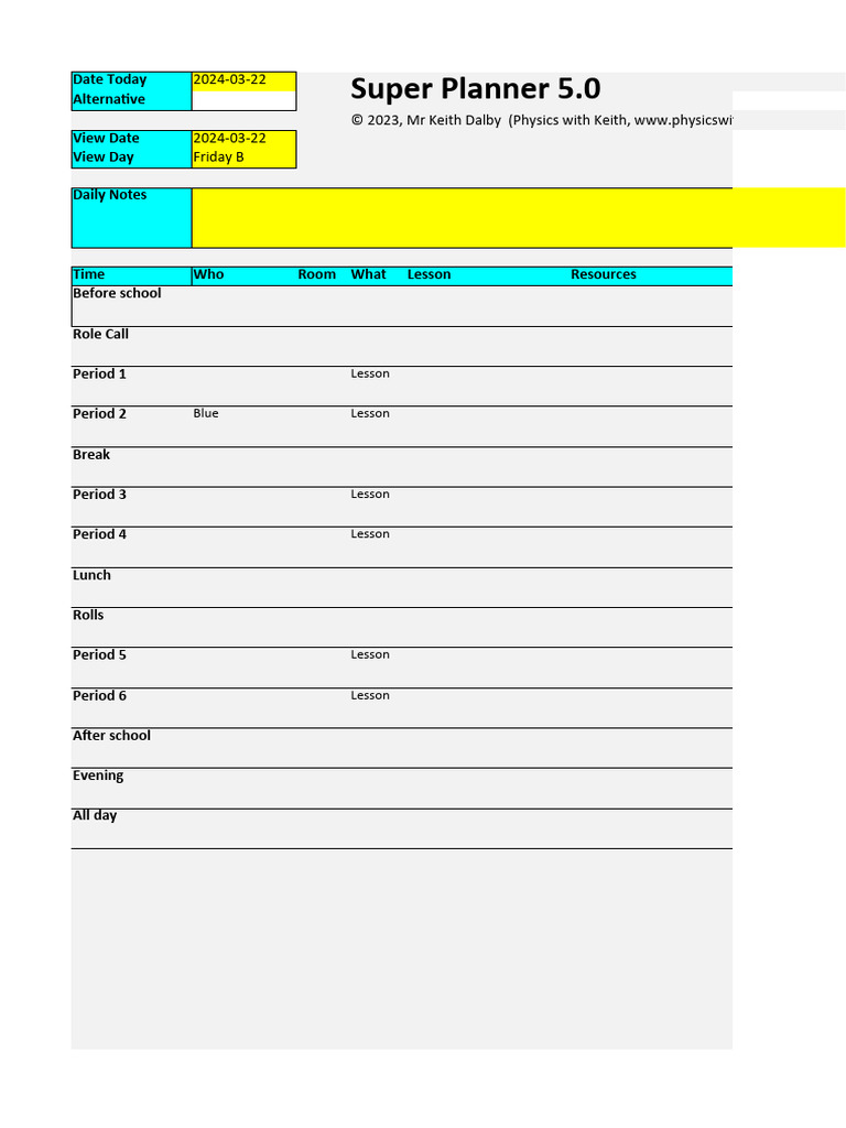 Super Planner 5.0 Daily Schedule | PDF