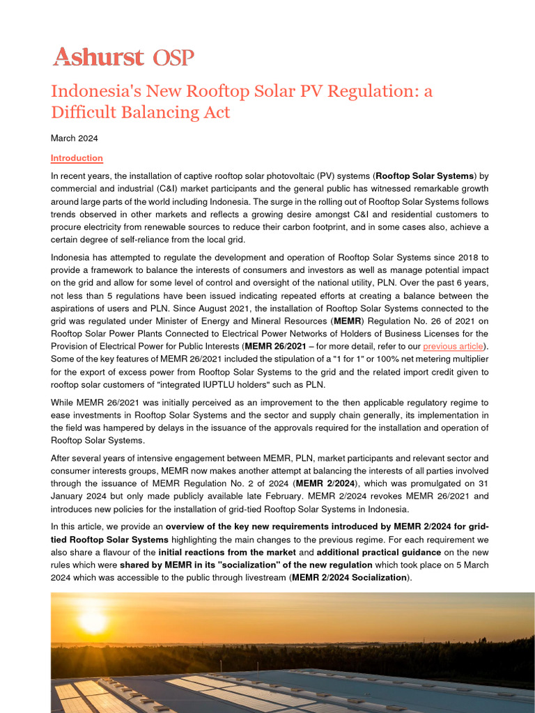 Indonesia Rooftop Solar_ a Difficult Balancing Act | PDF | Solar Power ...