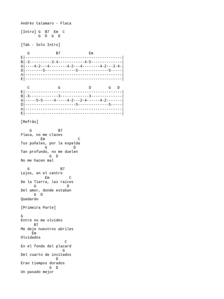 Andrés Calamaro - Flaca | PDF