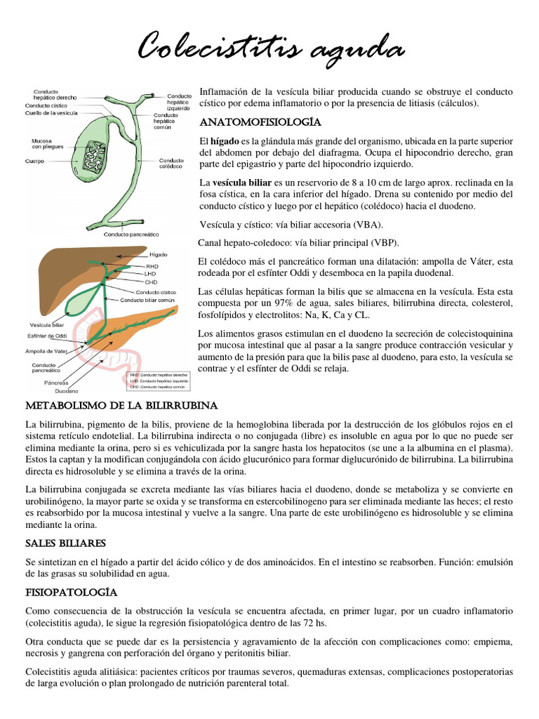 Colecistitis Aguda | PDF | Bilis | Vesícula biliar Colecistitis Aguda | PDF | Bilis | Vesícula biliar