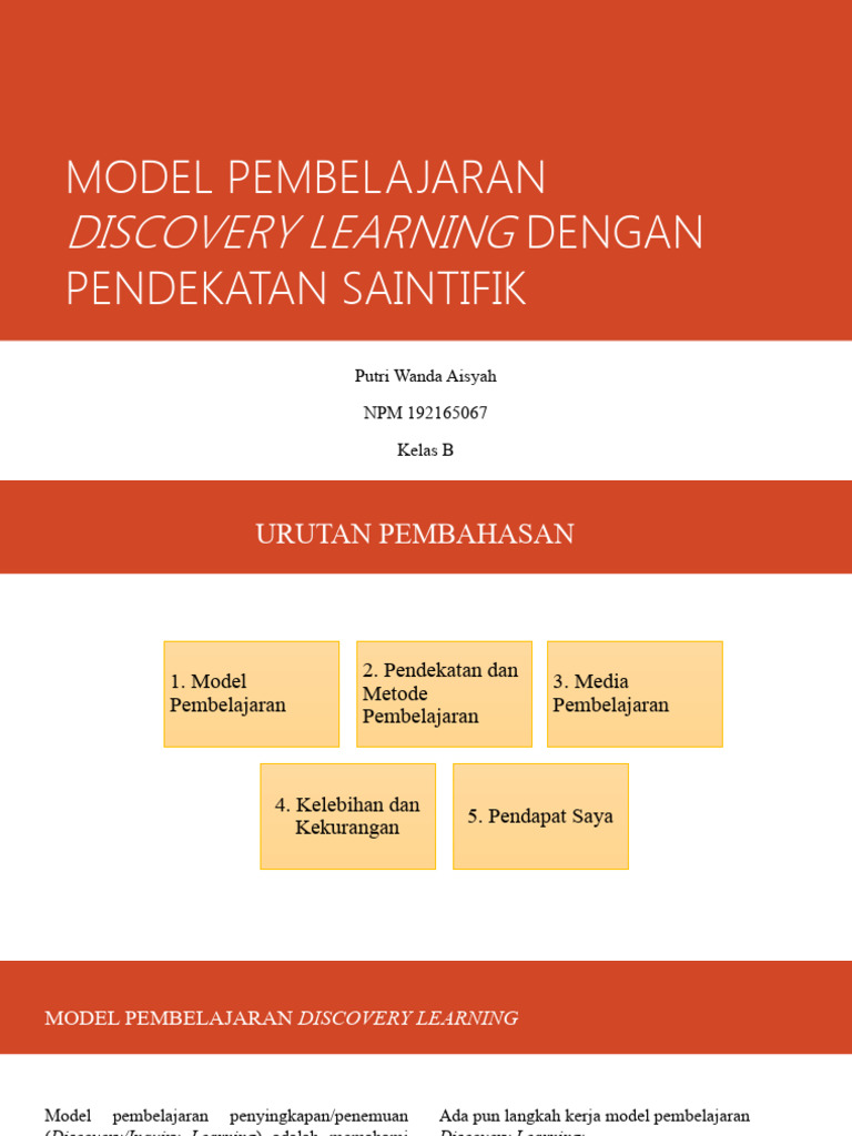 Putri Wanda Aisyah - 192165067 - Model Pembelajaran Discovery Learning | PDF
