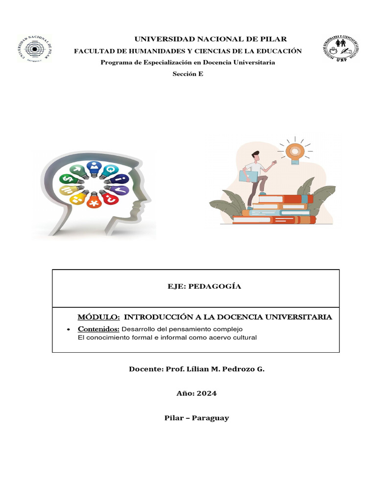 DESARROLLO DEL PENSAMIENTO COMPLEJO. Material Informativo | PDF ...