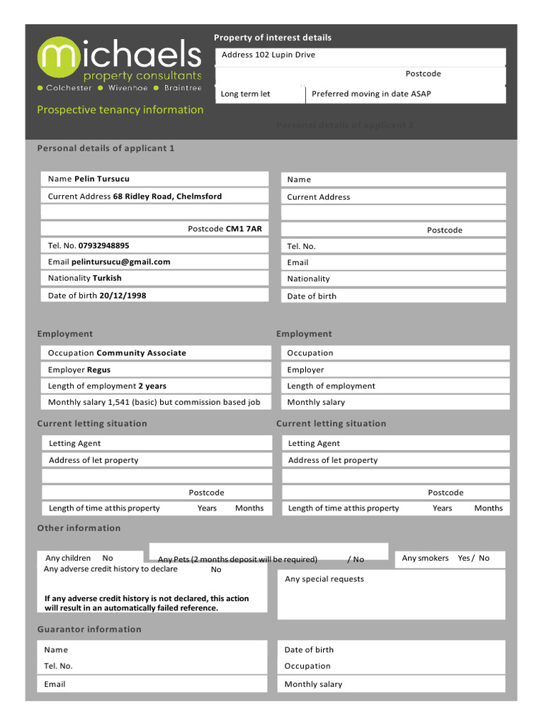 Michaels Property Correct Form | PDF | Leasehold Estate | Landlord