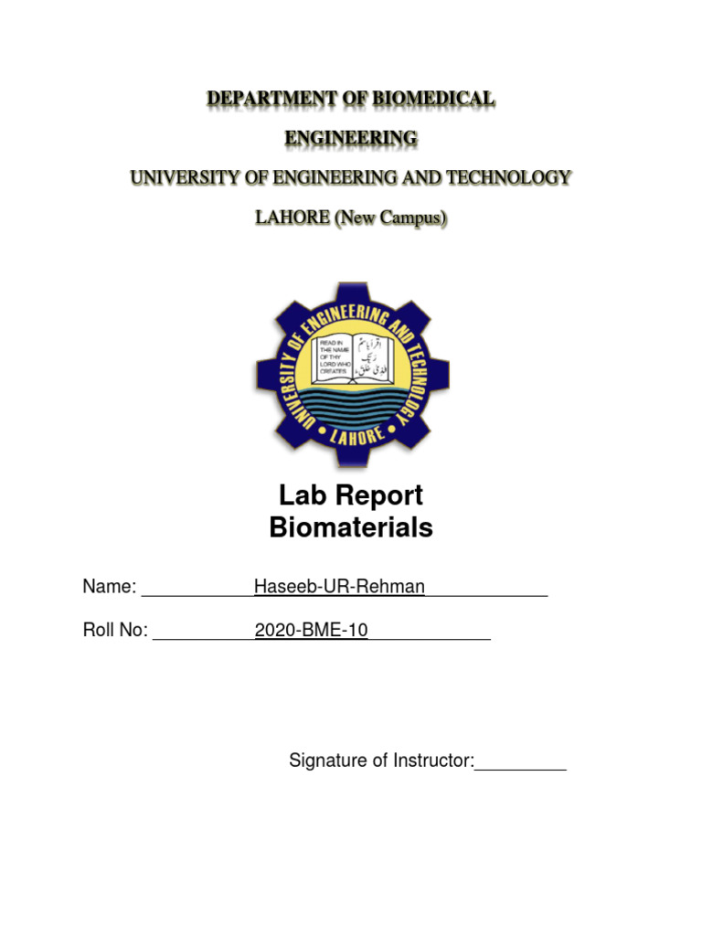 Biomaterial Lab 10 | PDF | Laboratories | Steel