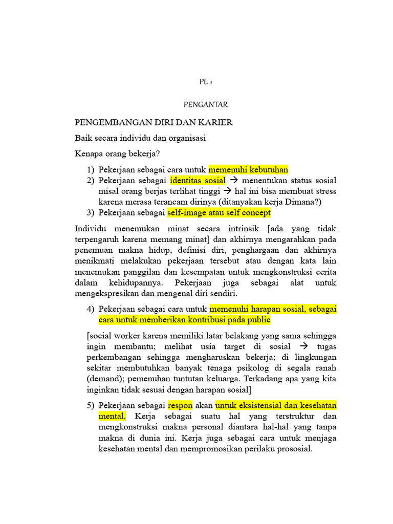 Materi Kuis 1 - Diri Dan Karir | PDF