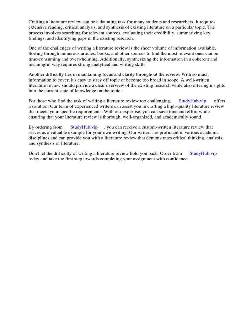 Literature Review Essay Examples | PDF | Attention | Essays