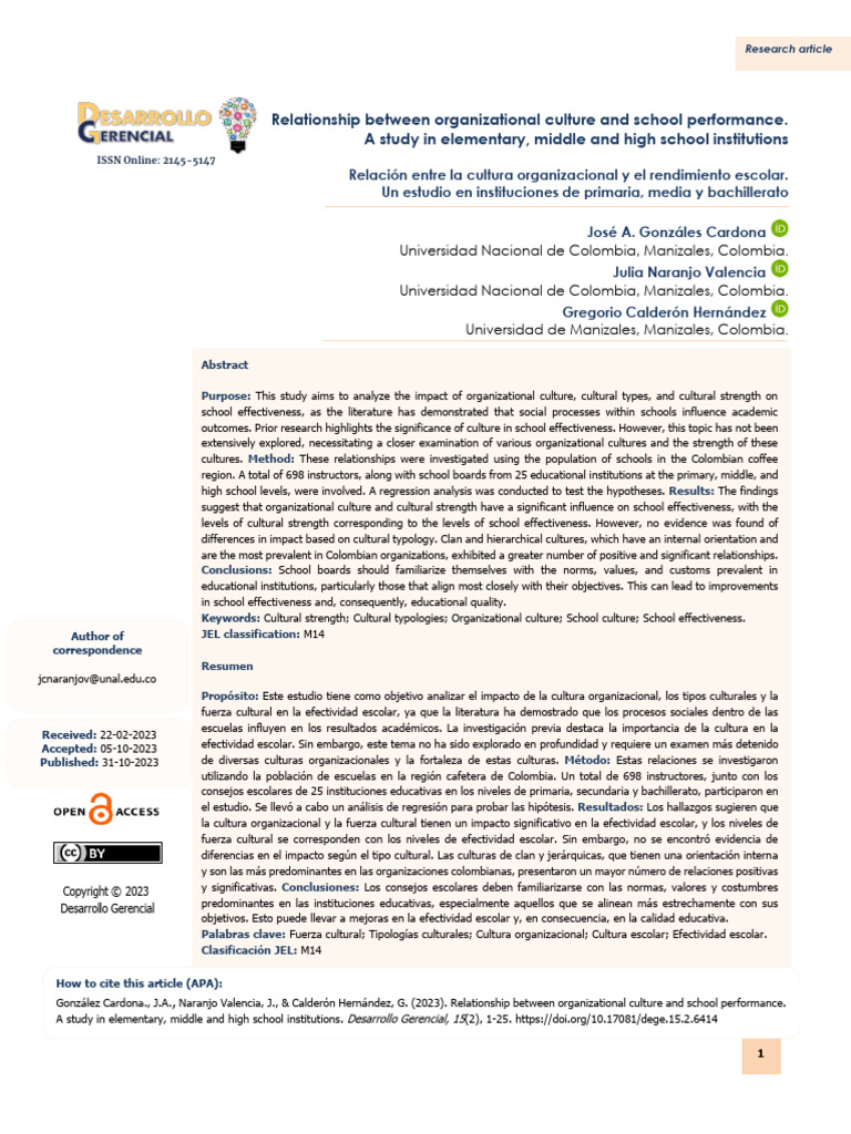 Relationship Between Organizational Culture and SC | PDF