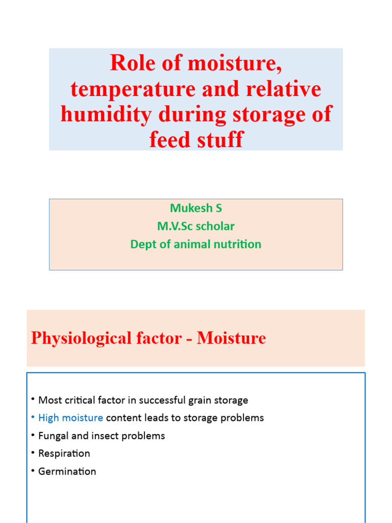 Grain Storage: Moisture & Temperature Effects | PDF | Cereals | Humidity