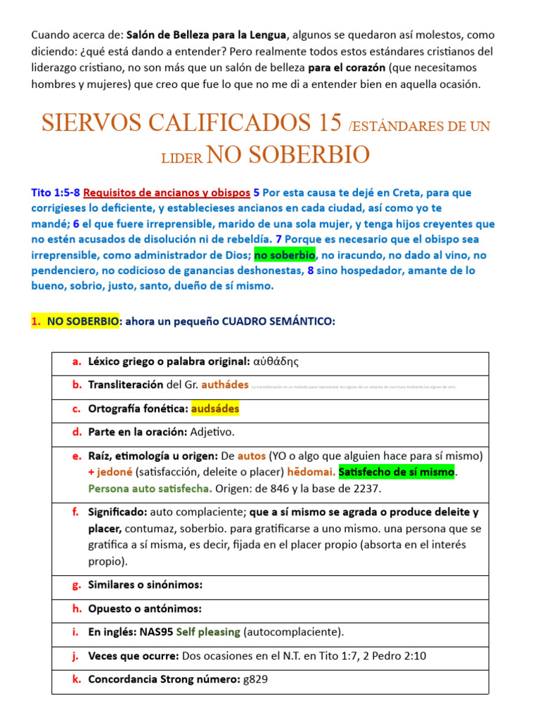 El Obispo NO Debe Ser SOBERBIO - Docente | PDF | Orgullo