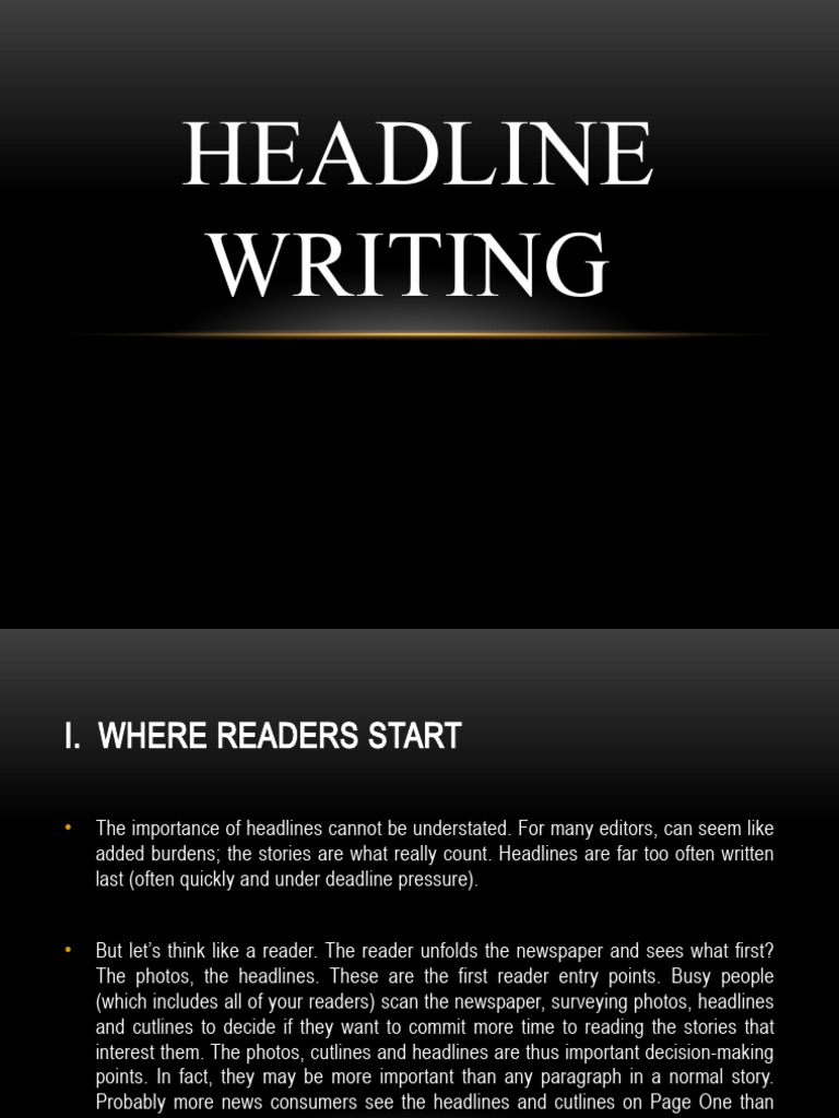 Headline Writing | PDF