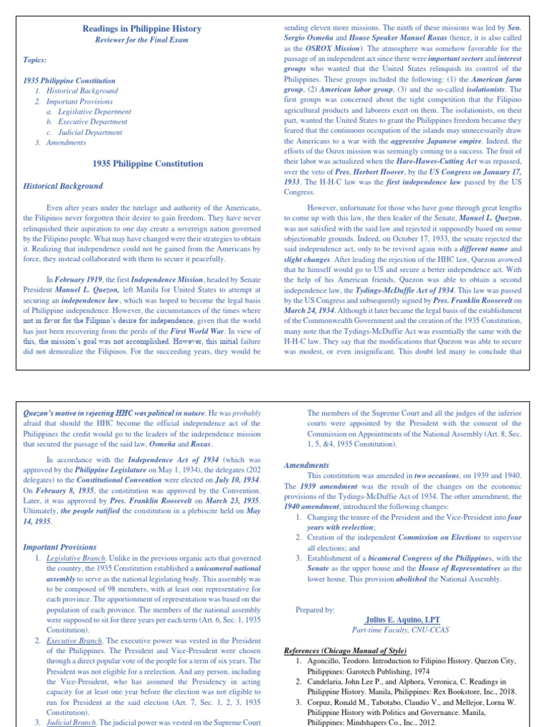 Readings in Philippine History - 4 | PDF | Public Law | Government