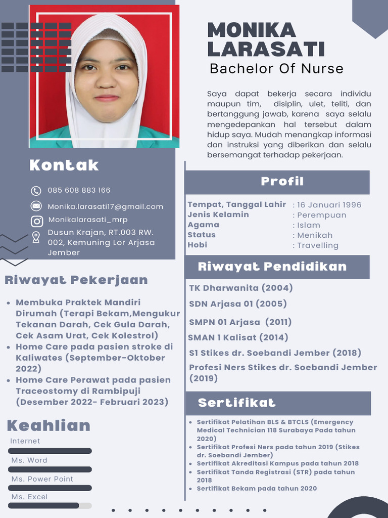 CV Kakak Monika | PDF