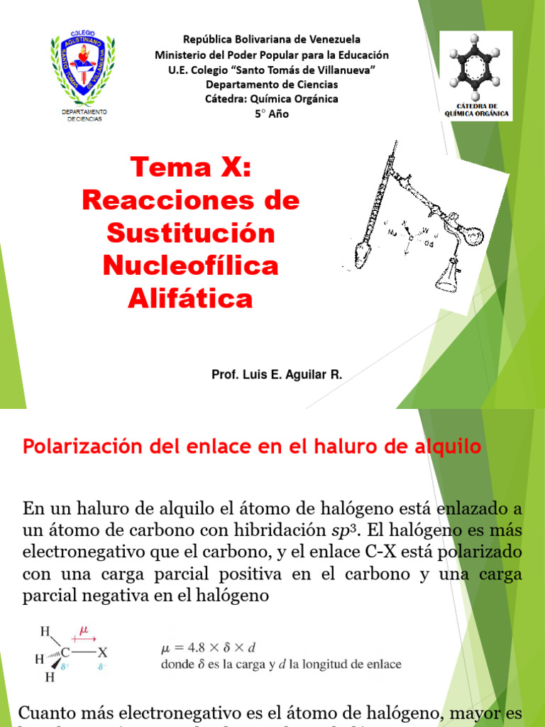 Tema X Reacciones de Sustitución Nucleofílica | PDF