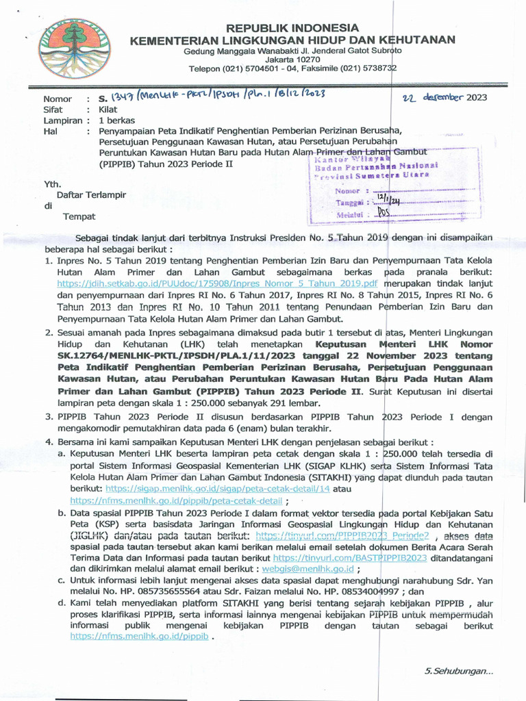 Peta PIPPIB 2023 Periode II Indonesia | PDF