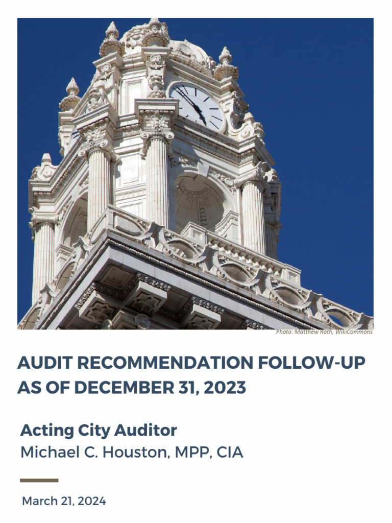 Oakland Audit Recommendation Follow Up Report FINAL 2024 | PDF