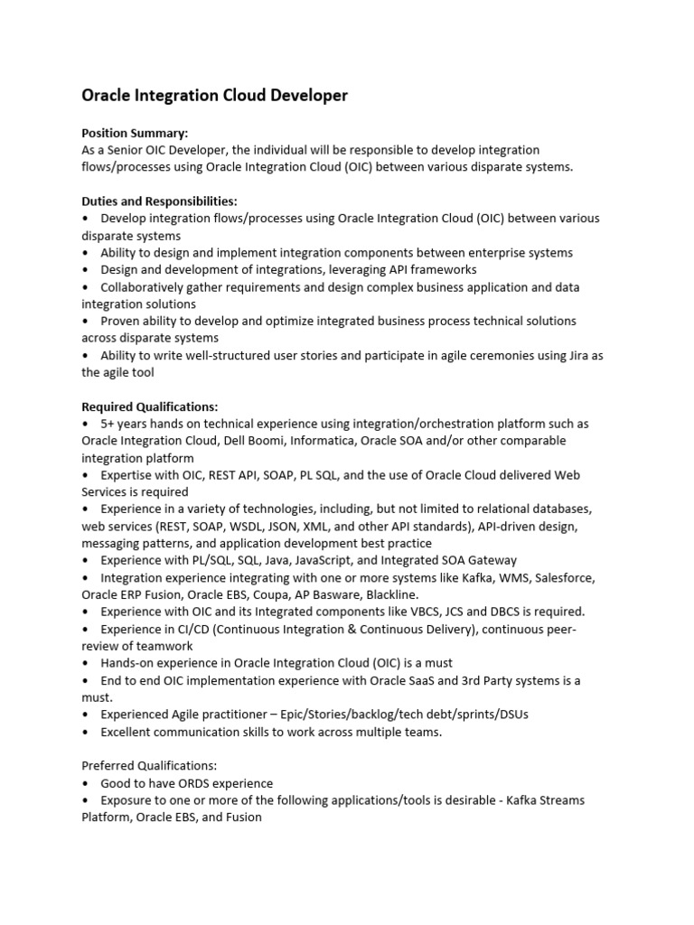 Oracle Integration Cloud Developer Pdf