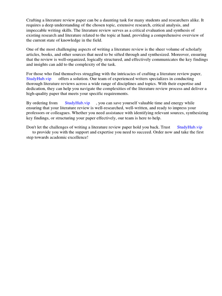 Sample of a Literature Review Paper | PDF | Literature Review | Methodology