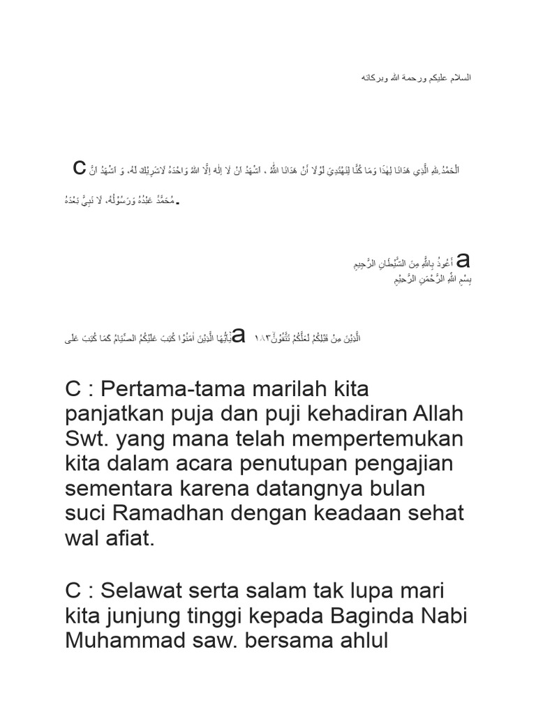 Penutupan Pengajian Ramadhan | PDF