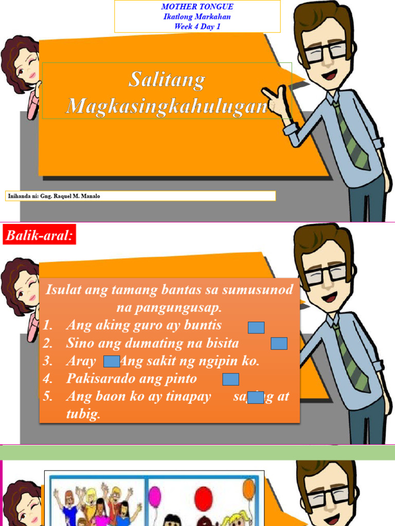 Salitang Magkasingkahulugan | PDF