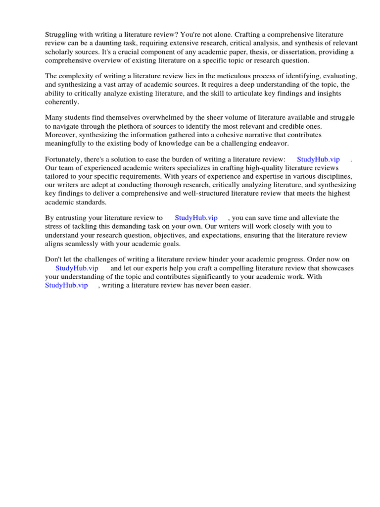 Literature Review Question Example | PDF