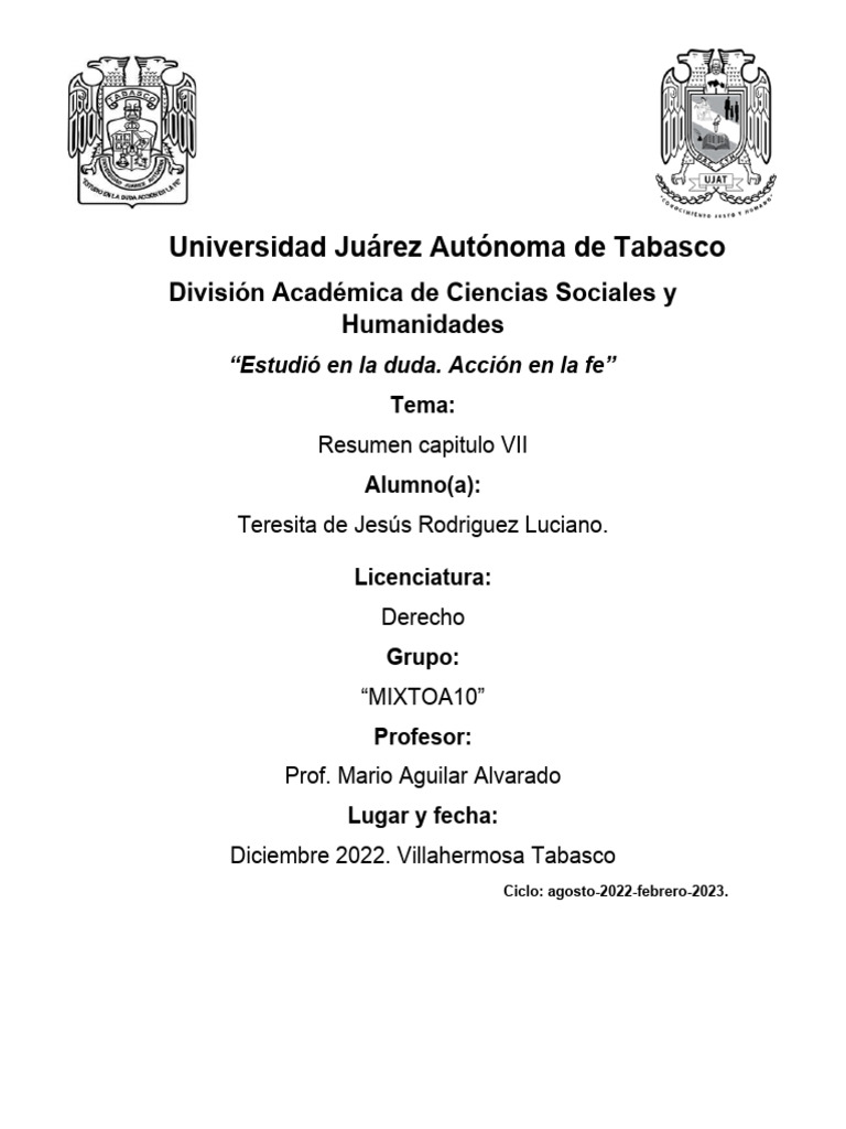 Resumen Capitulo 7 Teresita | PDF