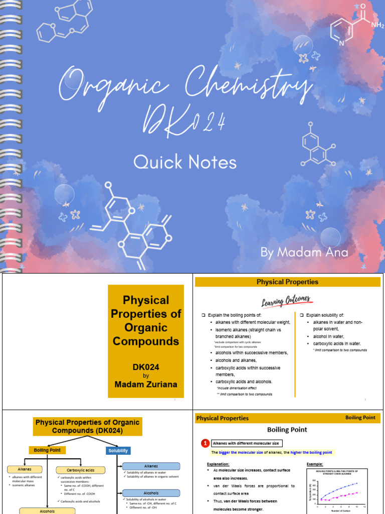 Boiling Points of Organic Compounds | PDF | Intermolecular Force | Alkane