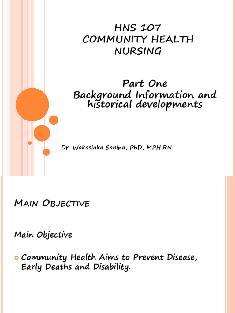 Community Health Nursing Overview | PDF | Cohort Study | Electronic ...