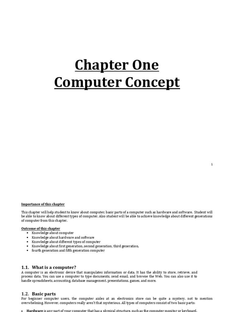 Chapter_1_Computer_Concept | PDF | Central Processing Unit | Personal Computers