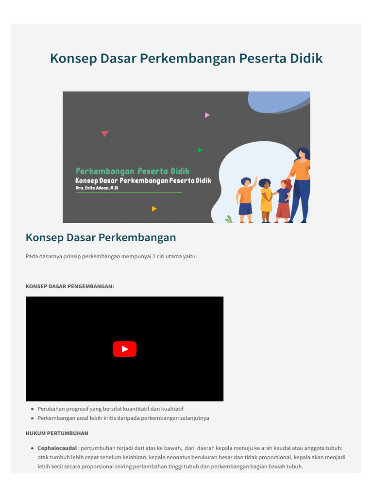 Konsep Dasar Perkembangan Peserta Didik | PDF