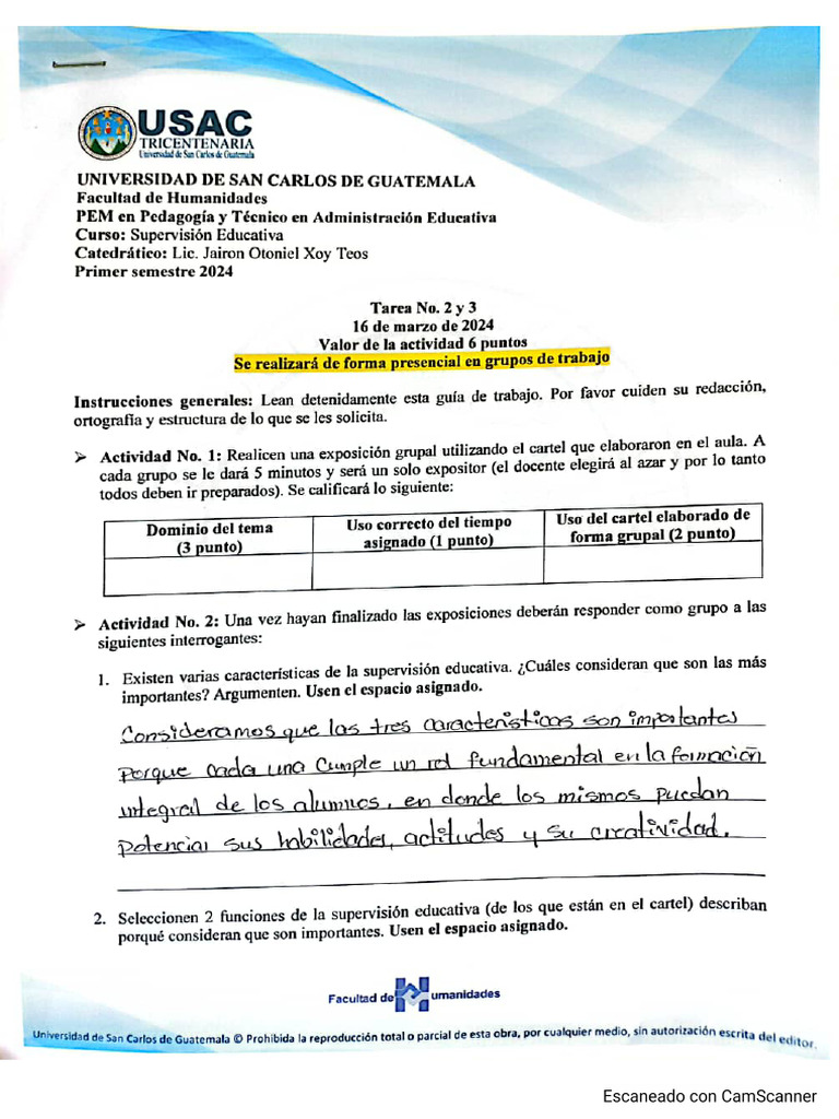 Actividad Grupal Supervisión Educativa | PDF