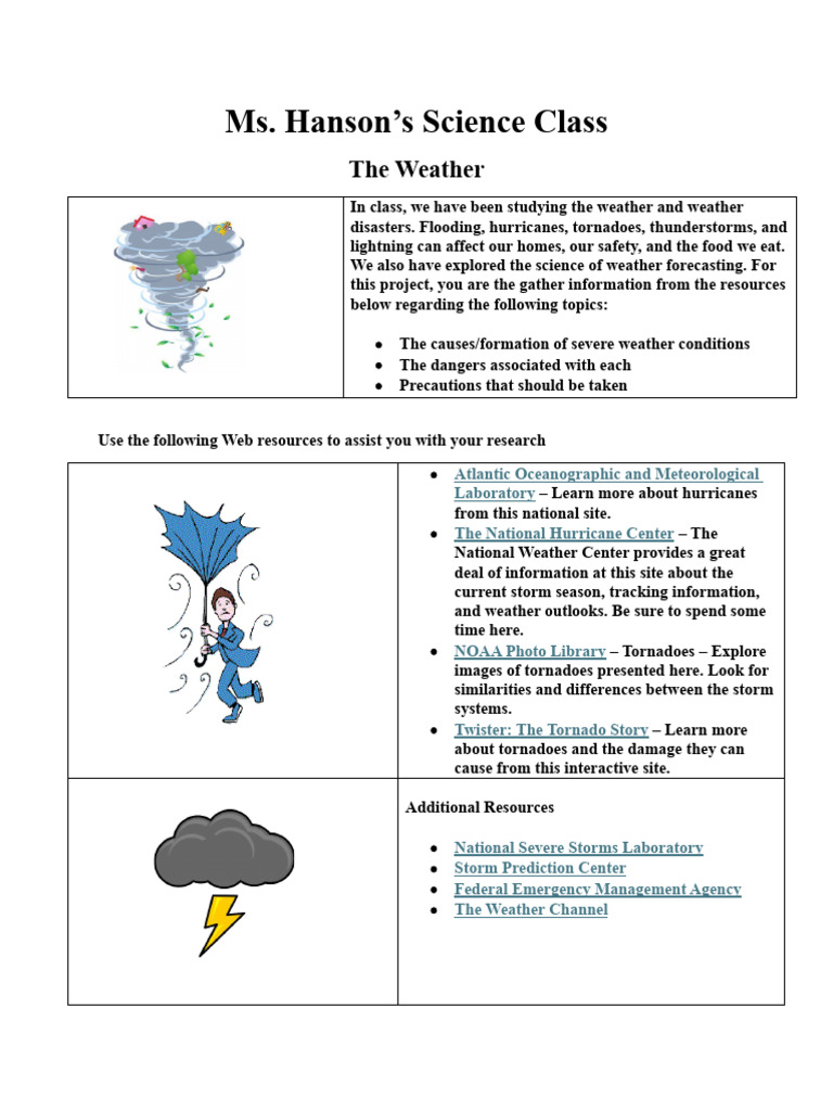 Science Class Flyer Informational | PDF | Tornadoes | Weather