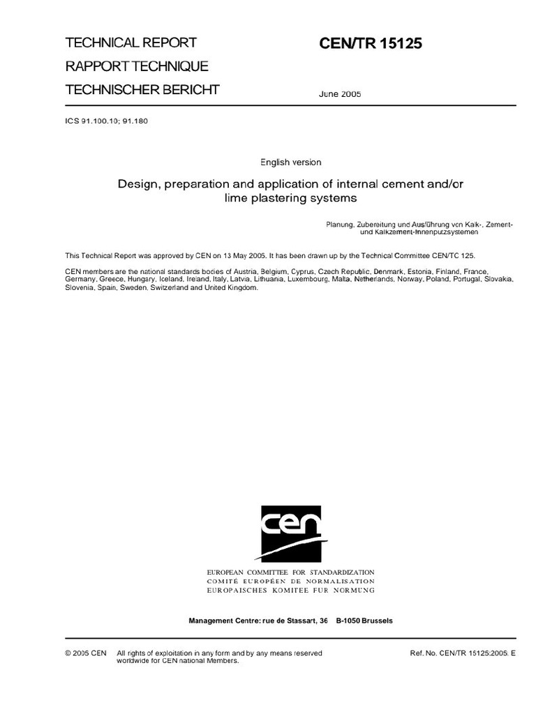 Cen - TR 15125 | PDF