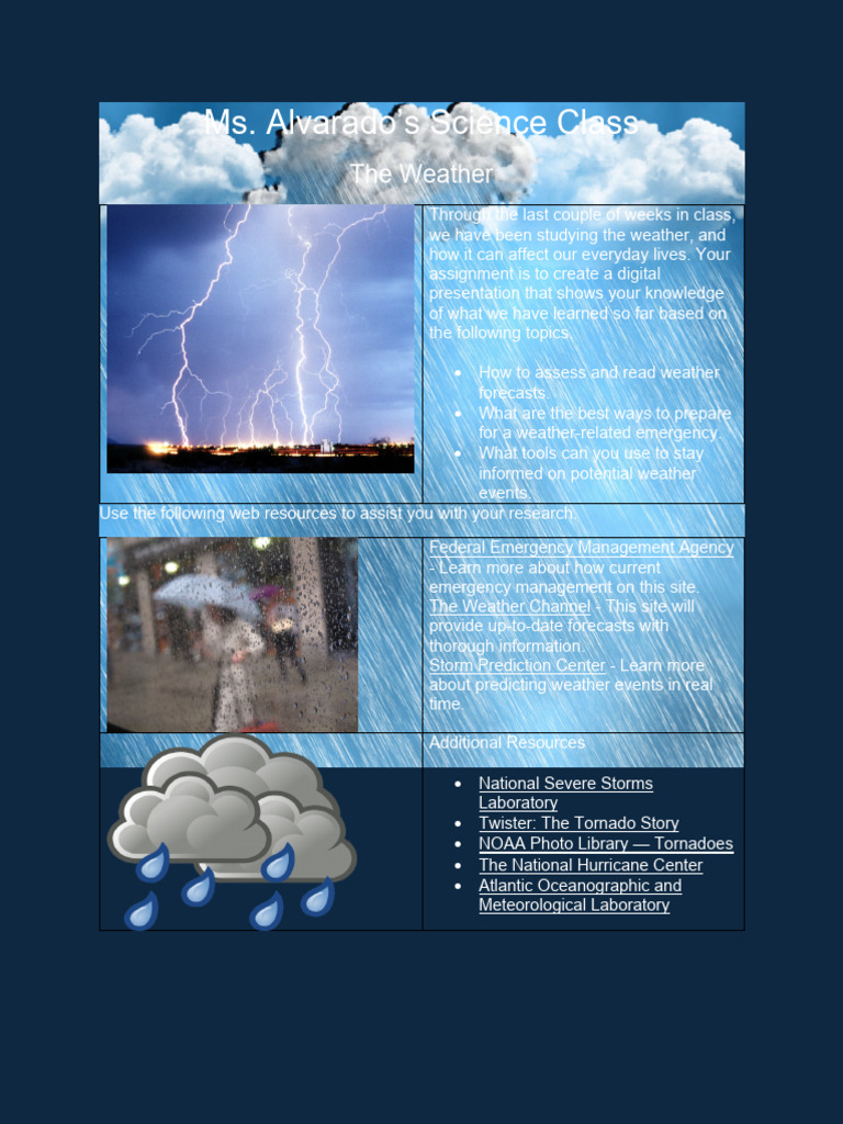 Ms. Alvarado's Science Class: The Weather | PDF | Weather | Tropical ...