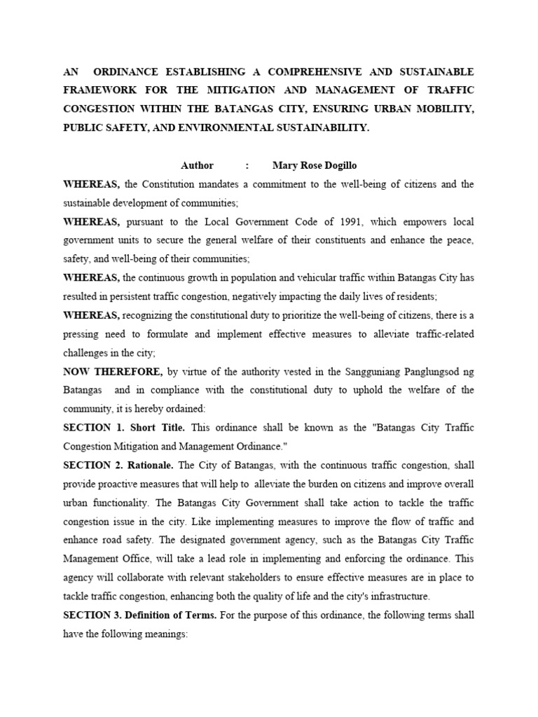 Pa 314 City Ordinance | PDF | Traffic | Sustainability