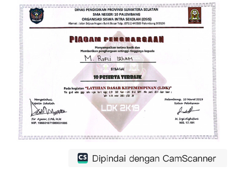 Sertifikat Rafli 2 | PDF