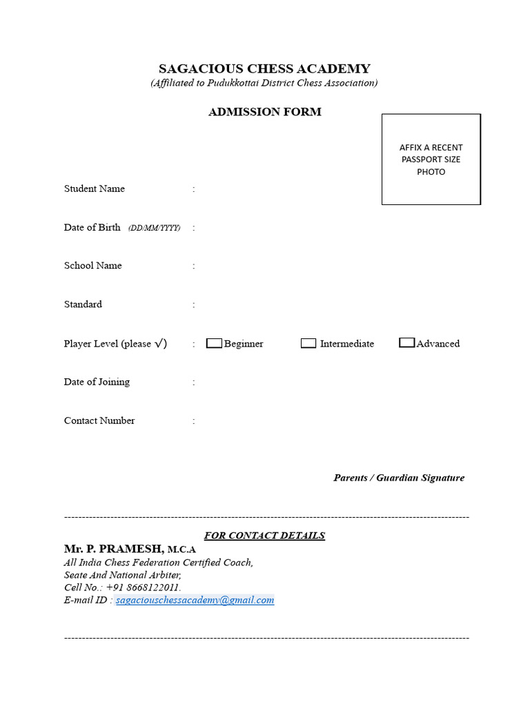 Sagacious Chess Academy | PDF