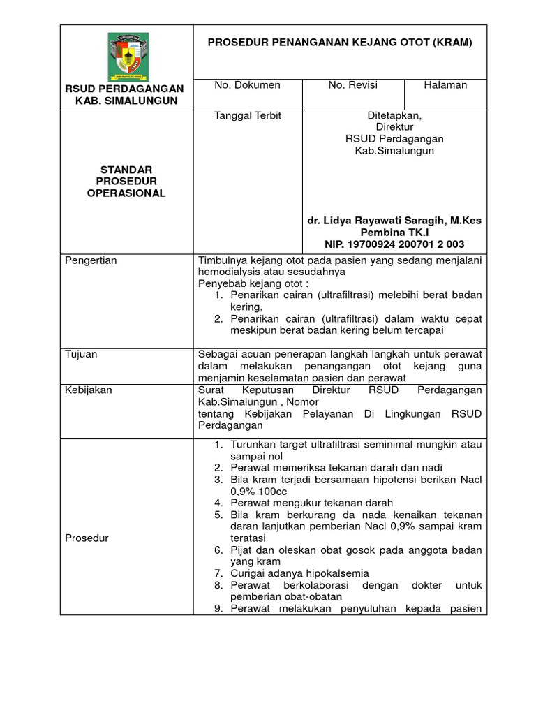 Prosedur Penanganan Kejang Otot (Kram) | PDF | Pengembangan Diri | Sains & Matematika