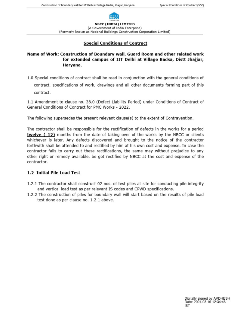 Special Condition of Contract | PDF | Technology & Engineering