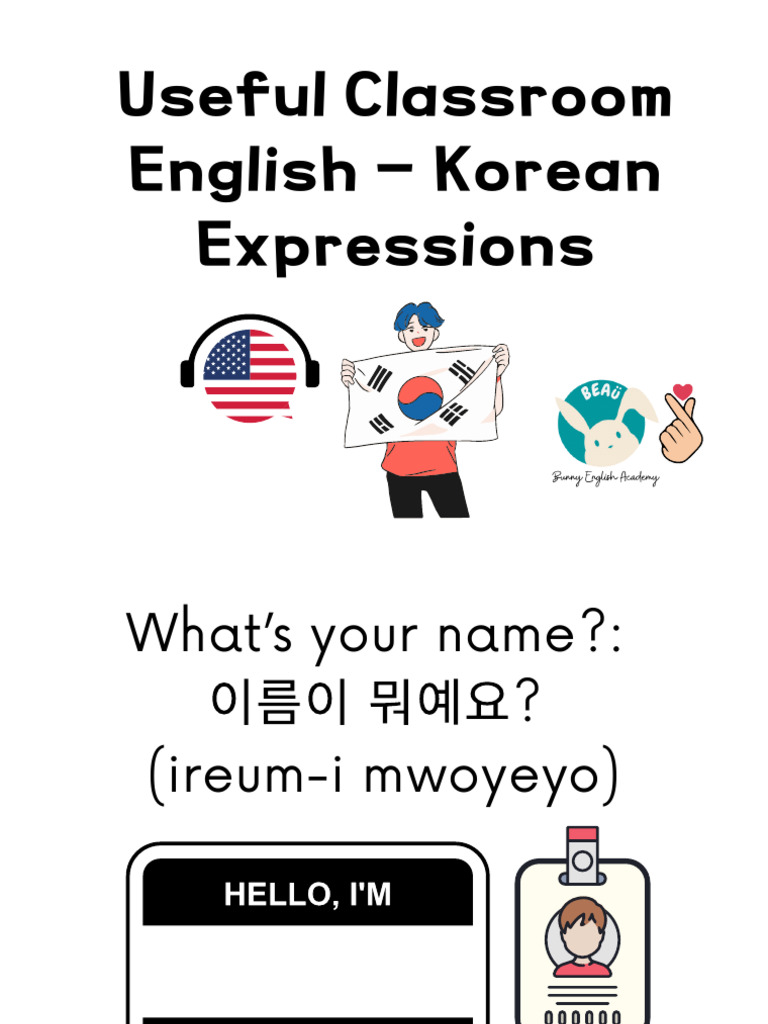 Essential English-Korean Classroom Phrases | PDF