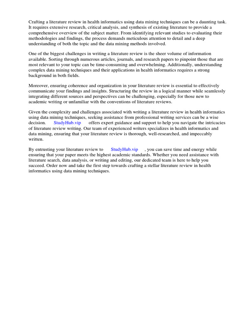 A Literature Review in Health Informatics Using Data Mining Techniques ... A Literature Review in Health Informatics Using Data Mining Techniques ...