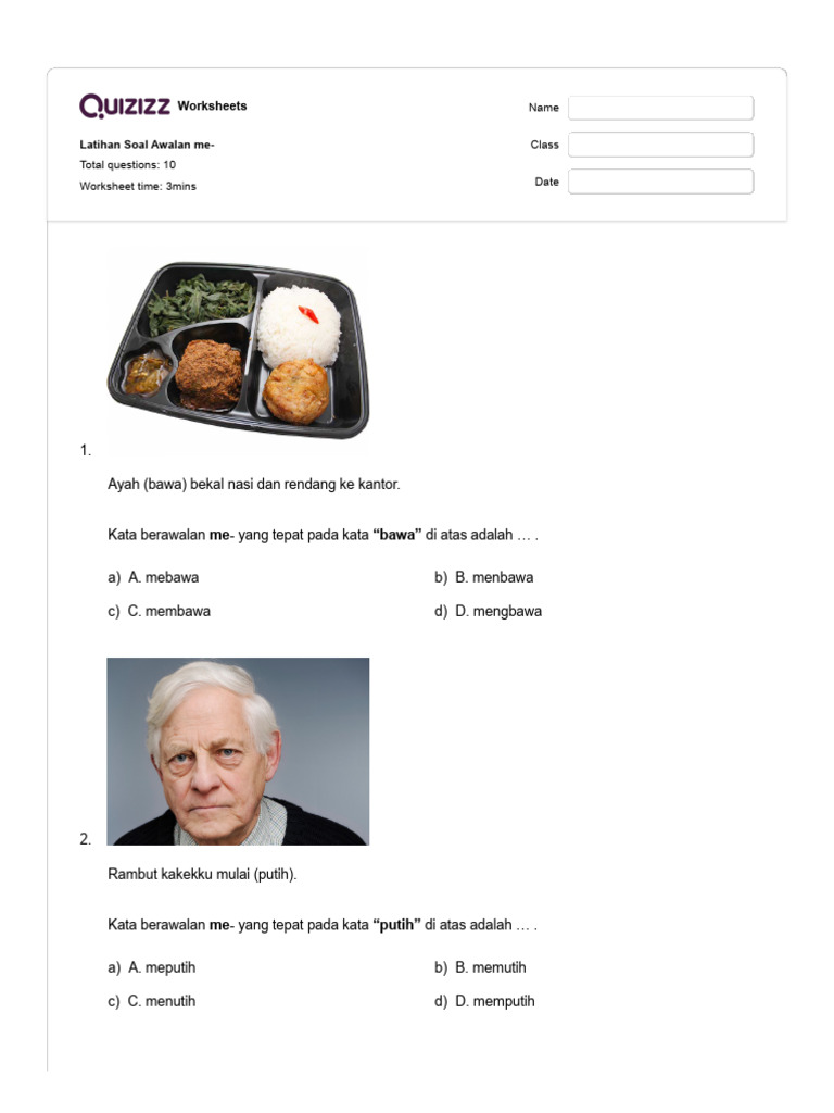 4 BI Awalan Me - #1 | PDF