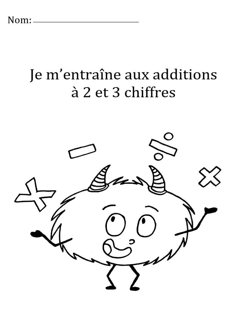 Livret Maths Additions À 2 Et 3 Chiffres | PDF