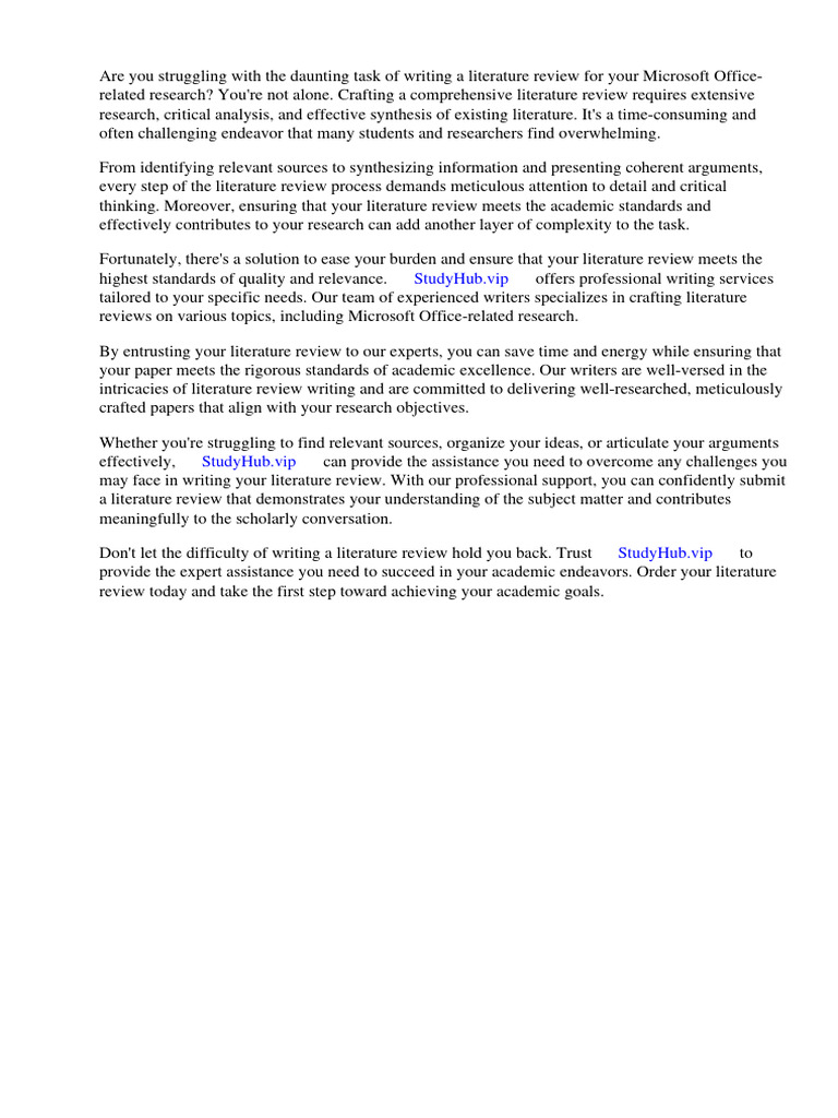Microsoft Office Literature Review Template | PDF | Thesis | Literature ...