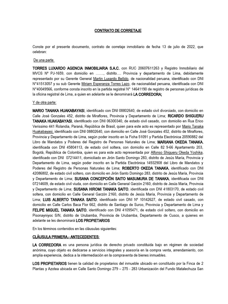 Contrato de Corretaje | PDF