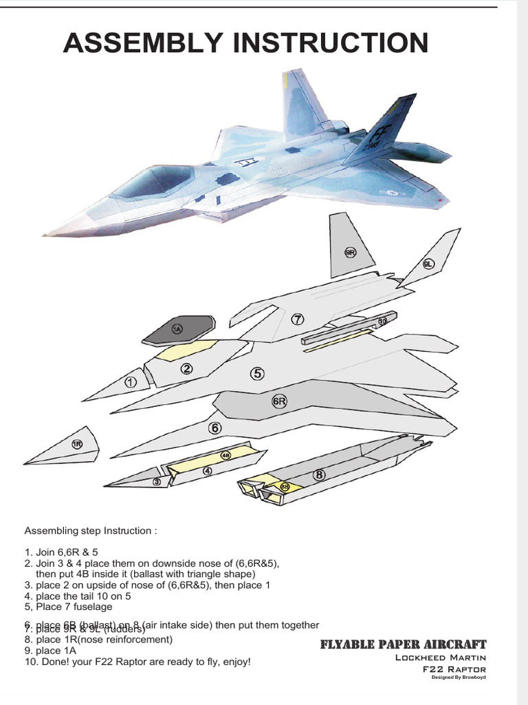 Vdocuments - MX Flying Paper f22 Raptor | PDF | Aeronautics | Transport