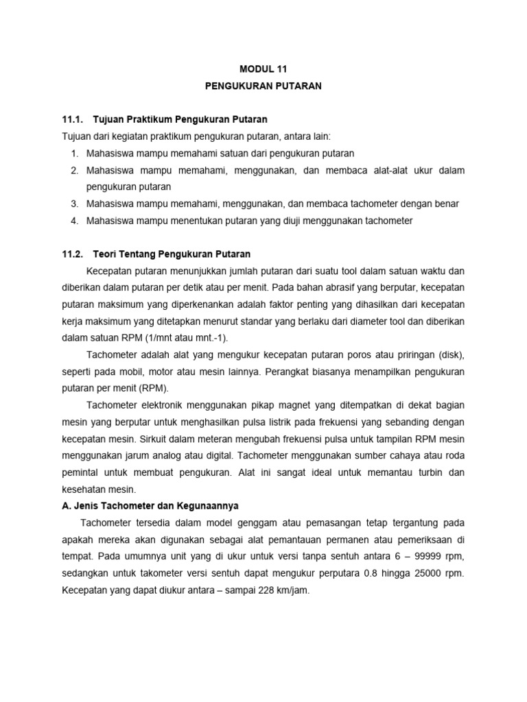 Modul 11 - Pengukuran Putaran - OK - 081910 | PDF