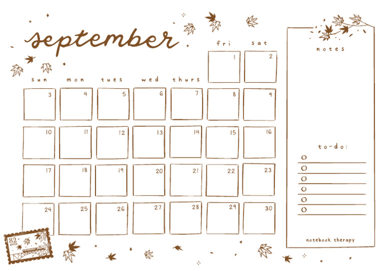September Calendar Printable 2023 Pdf