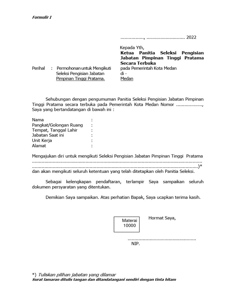 Pengumuman 4 PANSEL JPT X 2022 Lampiran | PDF