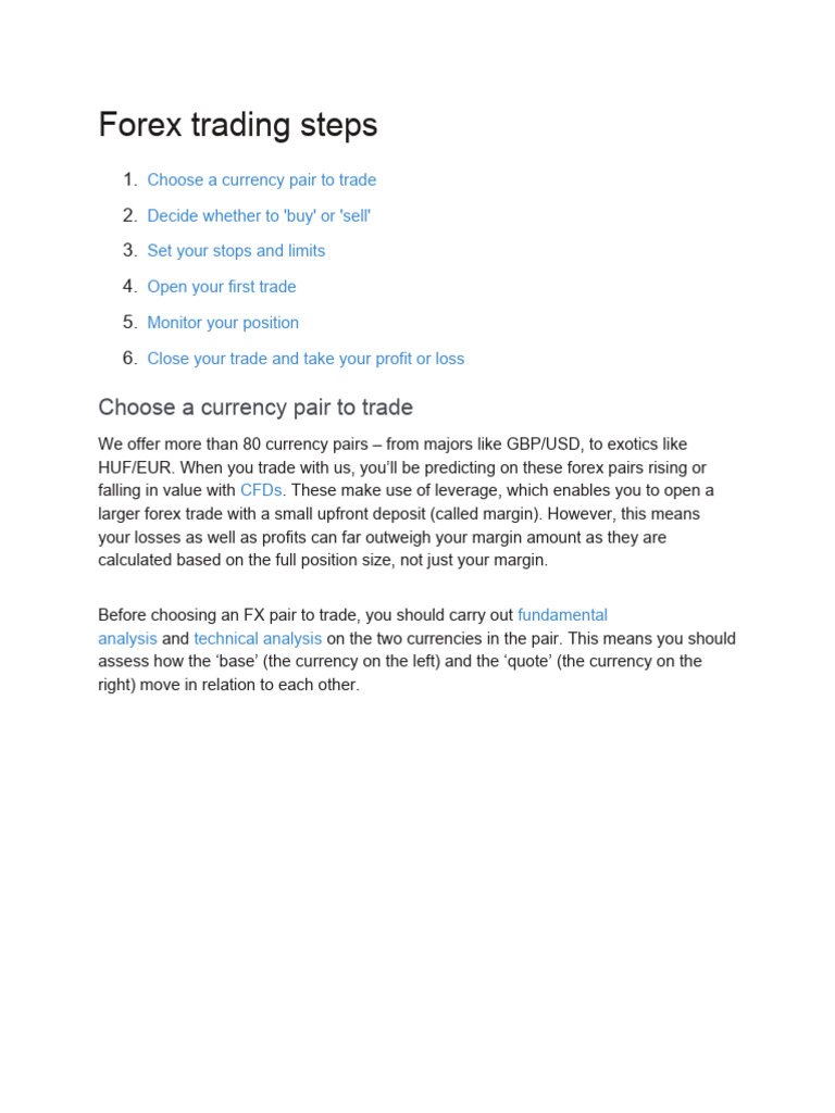 Forex Trading Steps | Download Free PDF | Foreign Exchange Market ...