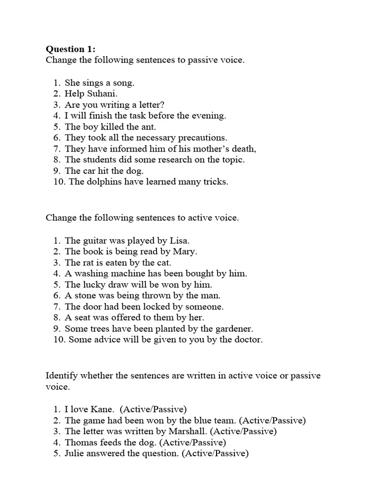 Voice Change Exercises for Class 8 | PDF